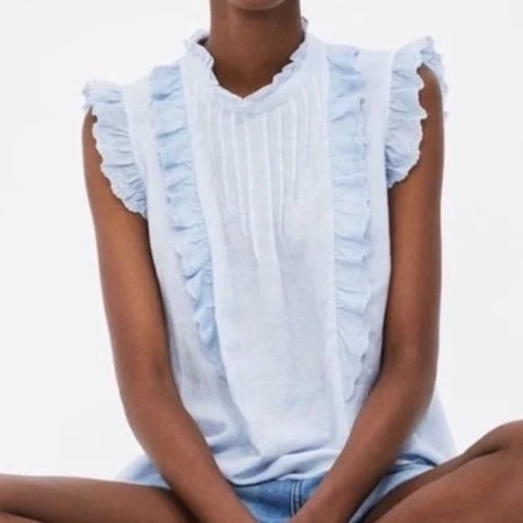 Zara | Tops | Zara Ruffled Top With Tucks | Poshmark